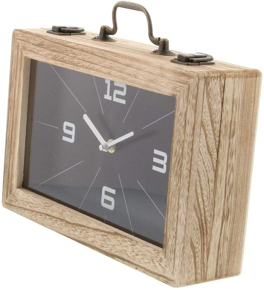 Wood Clock Box (12 X 8) Brown Iron – Diamond Home