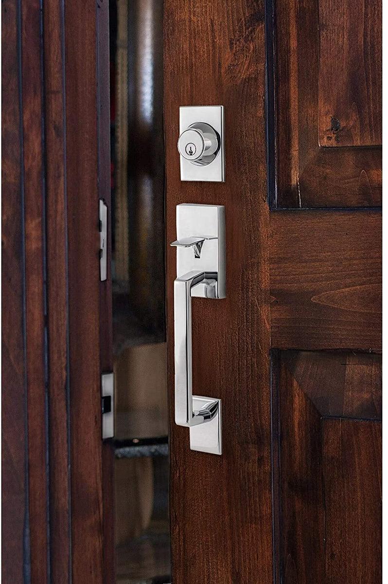 Modern Series Entrance Handleset Round Thumb Turn Brass – Diamond Home